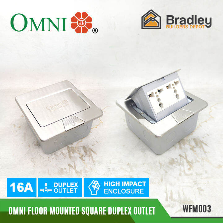 Omni Floor Mounted Duplex Outlet (Square Type) WFM003 | Lazada PH