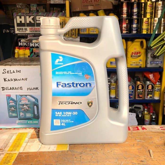 OLI PERTAMINA FASTRON TECHNO BIRU SAE 10W-30 API SN GALON 4 LITER ...
