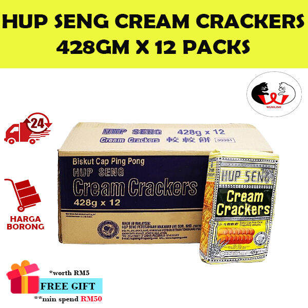 Hup Seng Cream Cracker Biscuit / Biskut Cap Ping Pong 乒乓饼 [428g X 12 Packs] | Lazada
