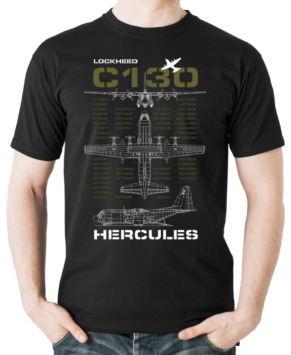 Flyingraphics Aviation Themed T Shirt 'Lockheed C-130 Hercules' (1pcs ...