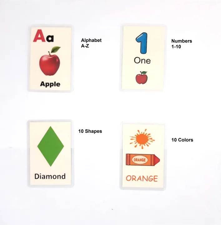 Laminated Flash cards Bundle alphabet, numbers, shapes and colors (56 ...