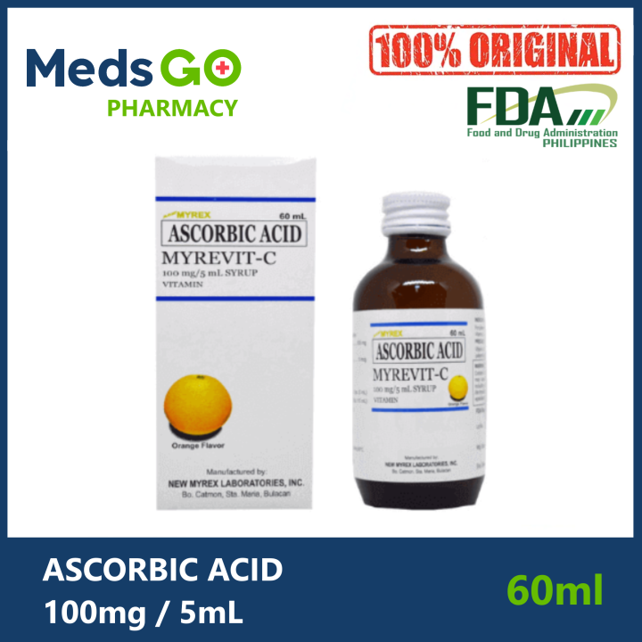 MYREVIT C Syrup 60ml - Vitamin C - Ascorbic Acid 100mg / 5ml (Orange ...