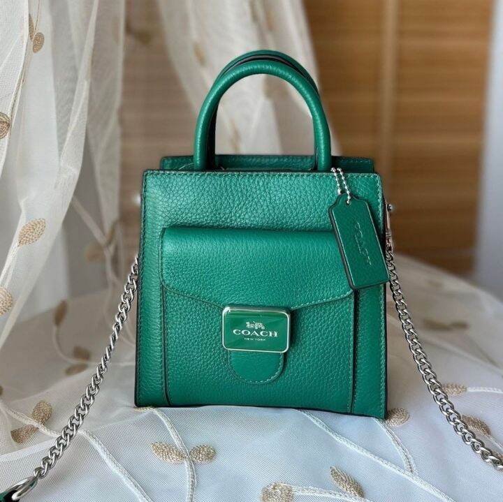 Coach C6778 Mini Pepper Crossbody in Green Refined Pebble Leather with ...