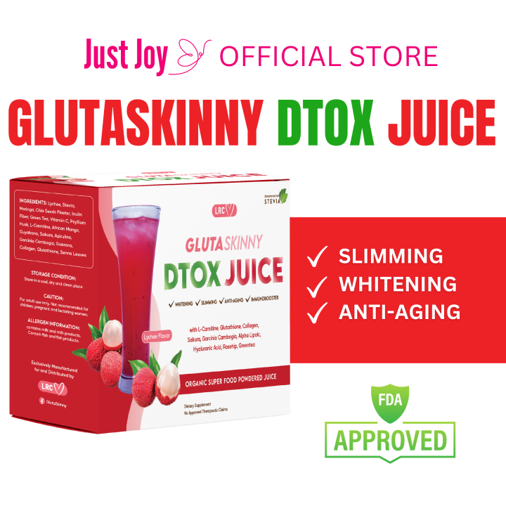 JUST JOY GLUTASKINNY DTOX JUICE 10 SACHETS LYCHEE FLAVOR| SLIMMING ...