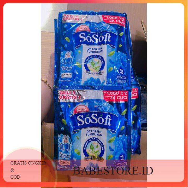 SO SOFT DETERGENT CAIR RENCENG ISI 16 SACHET MURAH | Lazada Indonesia