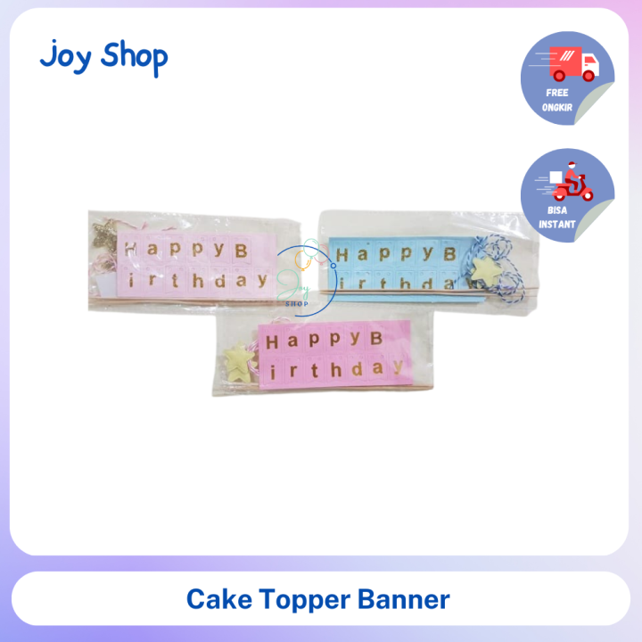 Cake Topper Kue Ulang tahun Bentuk Banner Happy Birthday Tali | Lazada ...