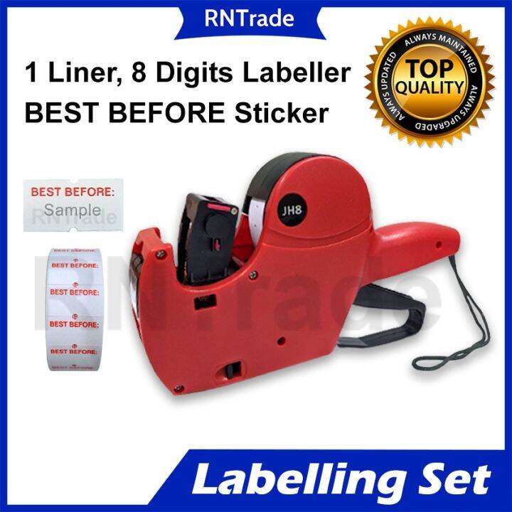 JH8 Price Tag 8 Digit Gun Tagger Hand Labeller and Best Before Sticker ...