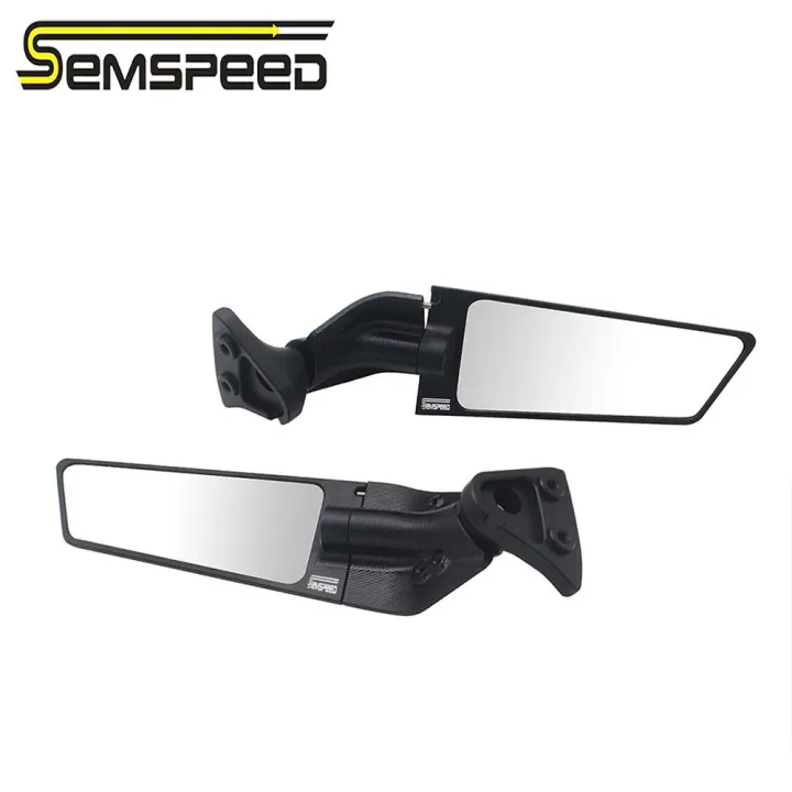 SEMSPEED Motorycle CNC Side Wind Mirrors Rear View Rearviews For Yamaha ...
