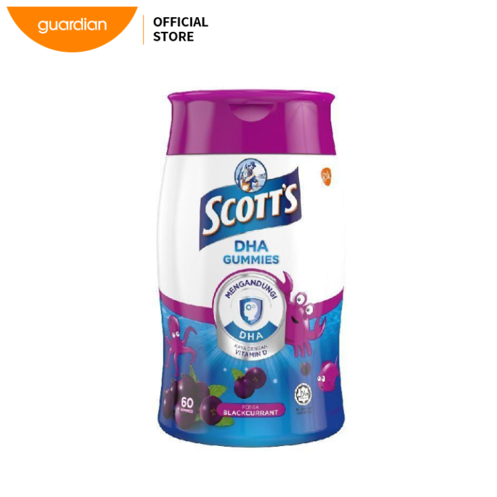 SCOTT'S DHA Omega 3 Gummies Blackcurrant Brain Support 60S For Kids ...