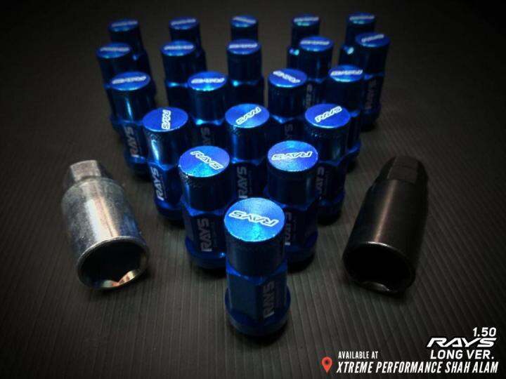 WHEEL NUT RAYS 1.50 LONG BLUE ALUMINIUM LUG NUT 20 PCS | Lazada
