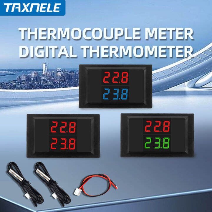 DC 4-28V LED Display Dual Red Blue Digital Temperature Sensor ...