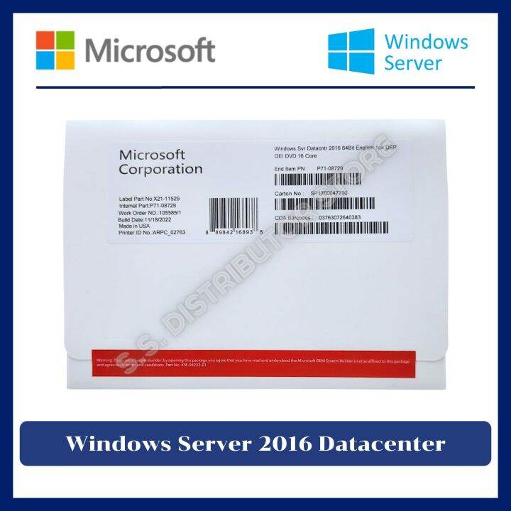 Windows Server 2016 Datacenter 64 Bit (OEM) P71-08729 | Lazada.co.th