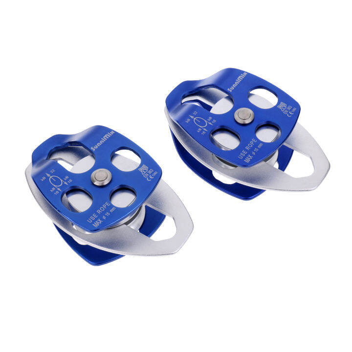 LazaraHome 2 Pieces Heavy Duty 32KN / 7100lbs Double Mobile Pulley ...