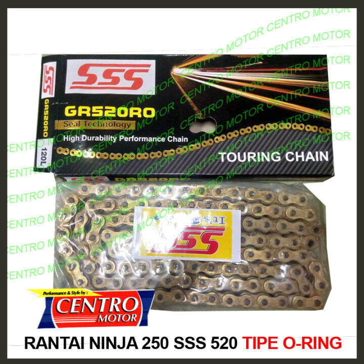 RANTAI SSS 520-120 ORING.WARNA EMAS.COCOK UNTUK NINJA 250/R25/MT25 ...