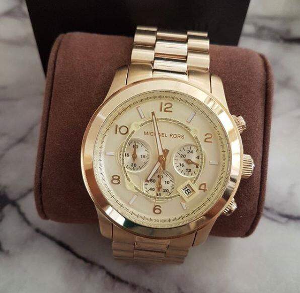 Michael Kors Runway Chronograph Champagne Dial Men's Watch - MK8077 ...