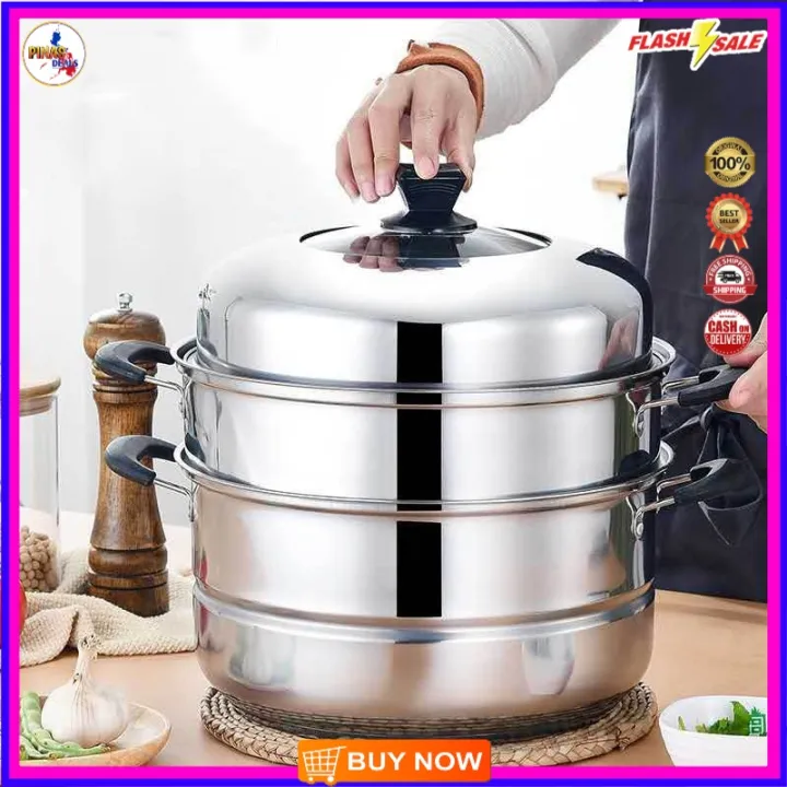 Original 3 Layers Steamer for Puto 3 Layer Siomai Steamer Stainless ...