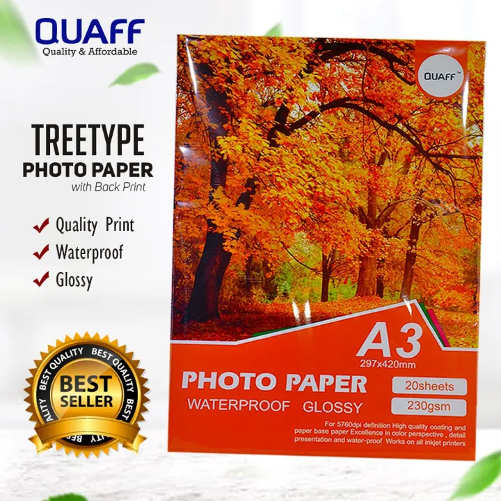 Quaff Tree Type Glossy Photo Paper 230Gsm A3 Size 20Sheets/Pack4qf ...