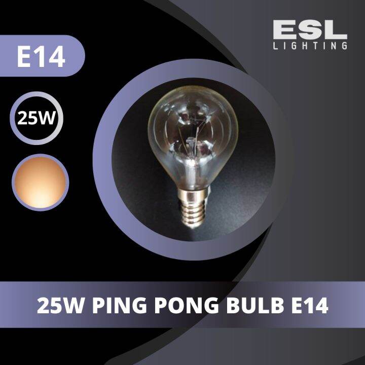YET 25W E14 BULB WARM WHITE PING PONG CLEAR 240V | Lazada