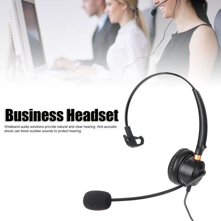 Business Headset Telephone Headset Protect Hearing with Microphone for ...