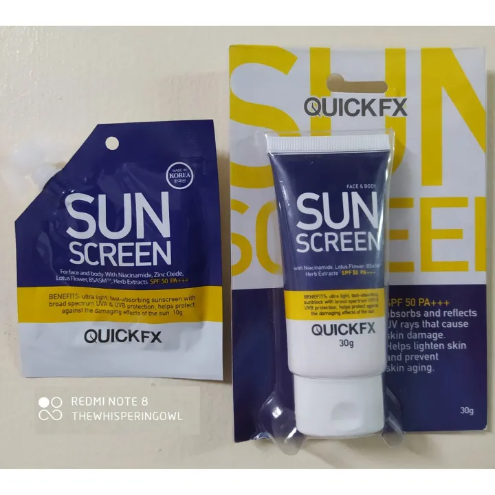 Quickfx Sun Screen Sunscreen SPF50 PA+++ 10g / 30g | Lazada PH