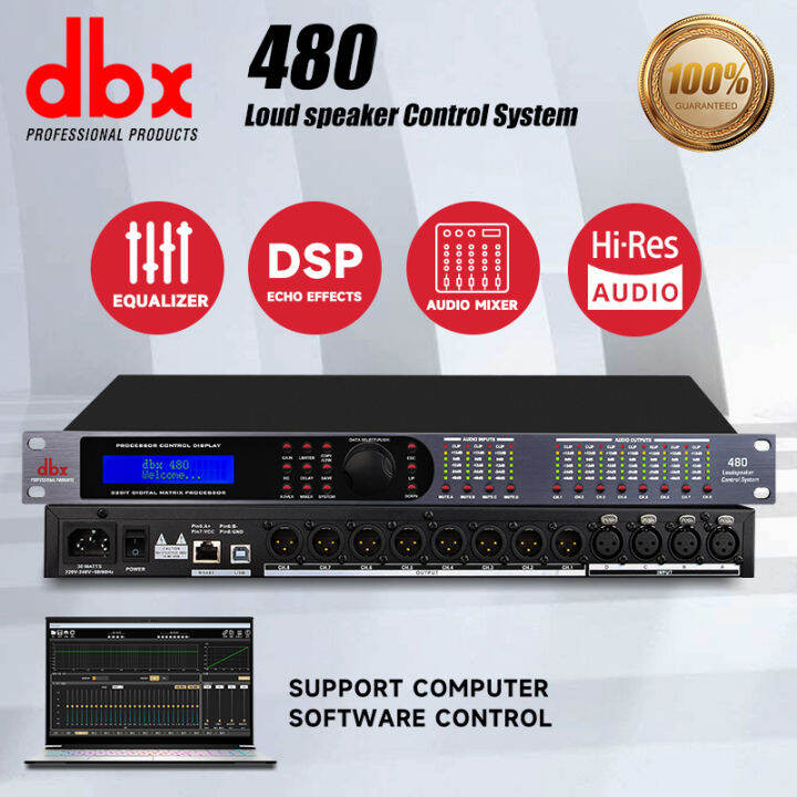 DBX480 ระดับมืออาชีพ 4-in 8-Out Digital Audio Processor, 10-Band Parametric Equalizer, Windows ...