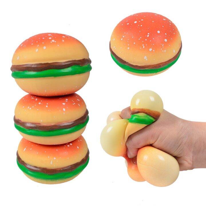 squishy toy stress ball squishy Burger Stress Ball 3D Squishy Hamburger ...