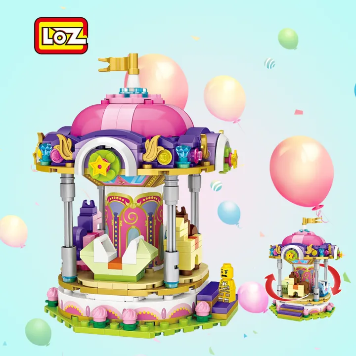 LOZ IDEAS Mini Block Carousel LOZ Amusement Park Playground Funfair ...