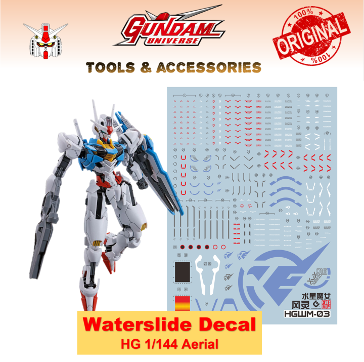 Evo Gundam Waterslide Decal HG 1/144 Gundam Aerial (Fluorescent) XVX-016 Witch from Mercury ...