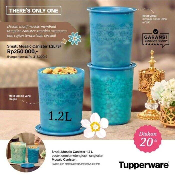 TUPPERWARE MOSAIC CANISTER 1PCS UKURAN KLIK VARIAN / toples sufor ...