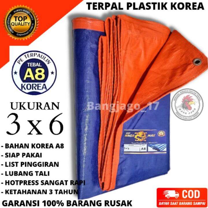 Terpal 3x6 Plastik Korea A8 Asli Terpal Tenda,Terpal Mobil,Terpal ...