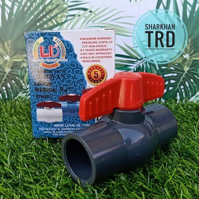 1pcs 3/4 X 20mm (DN20) SOCKET ENCOLAR PVC Ball Valve Thread LD-828 LD Valve Pipe Fittings UPVC ...