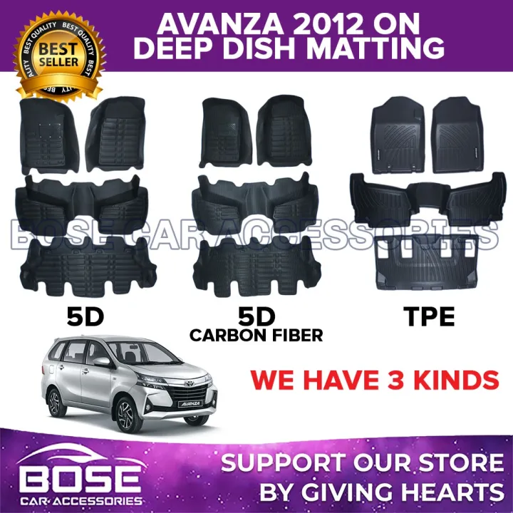 TPE 5D Car Deep Dish Matting for Toyota Avanza J G E 2012 - 2020 ...