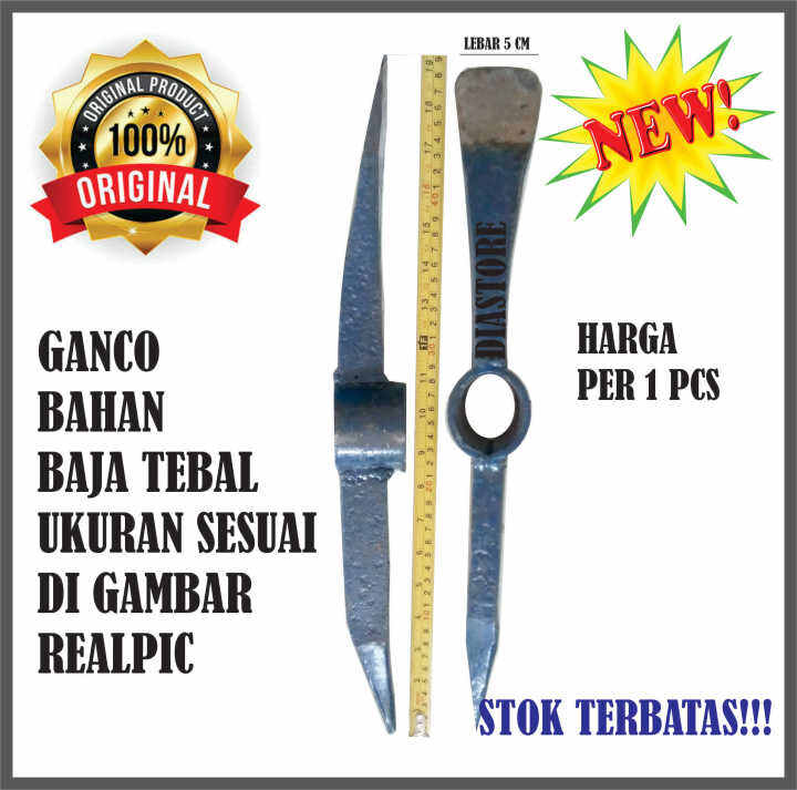 ganco baja asli bolak balik alat gali tanah keras cangkul kebun pacul ...
