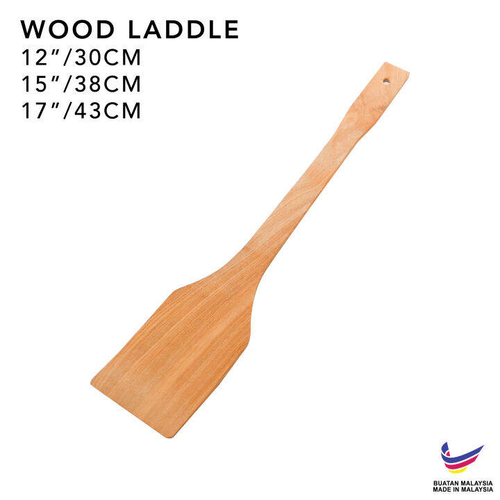 Wood Turner Spatula Cooking 12” / 15” / 17” / Penyedok Senduk Sudip ...
