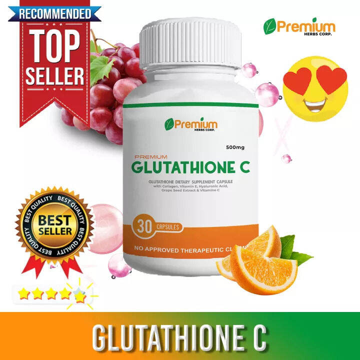 GLUTATHIONE C (30 Capsules) 100% ORIGINAL with Ascorbic Acid Grapeseed Extract Calcium Phosphate ...
