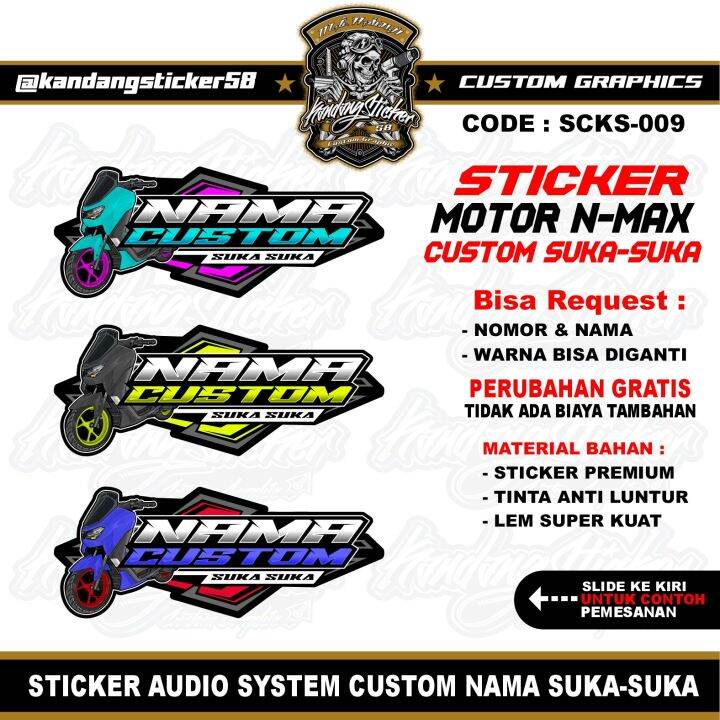 Stiker NMAX Custom Nama SukaSuka StickerCustom Sticker Motor Sunmori ...