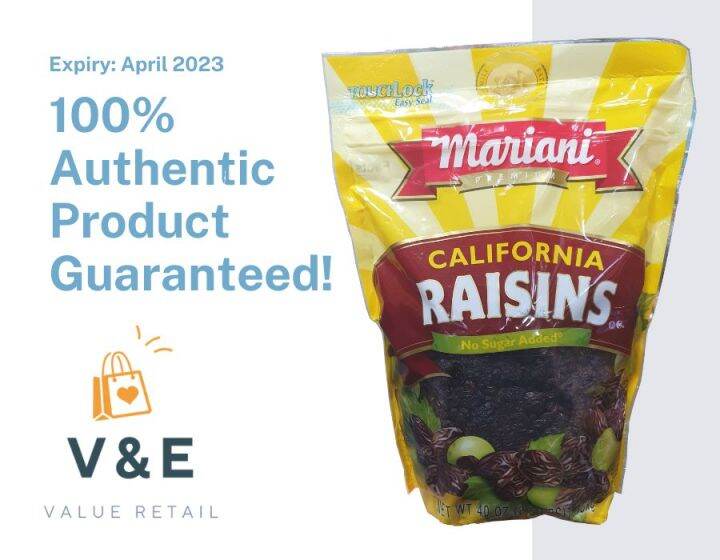 Mariani Premium California Raisins, 1.13kg (40oz / 2.5 lbs), April 2023 ...
