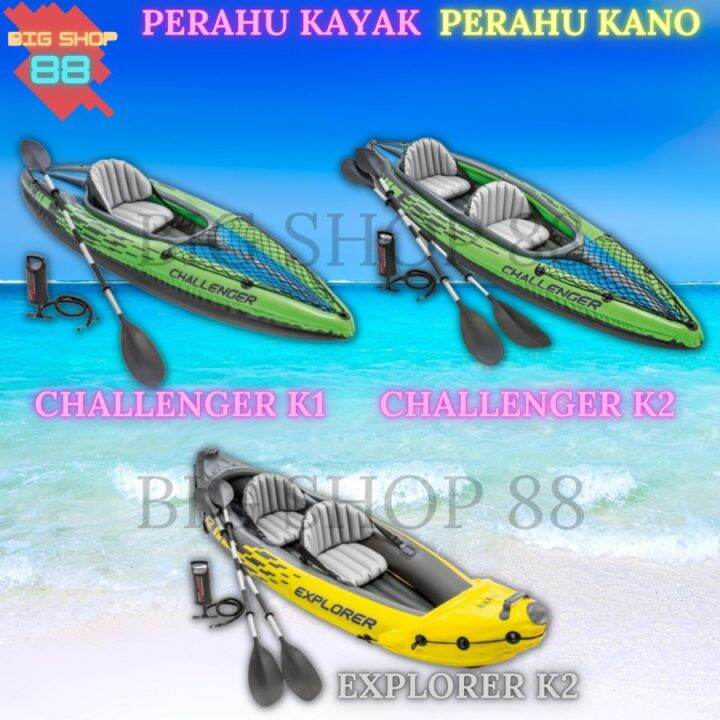 INTEX PERAHU KARET KAYAK KANO TIUP CHALLENGER K1 K2 EXPLORER K2 KAPAL ...