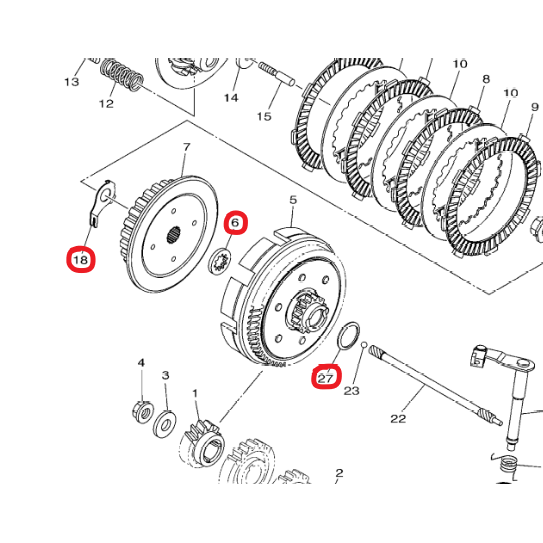 YAMAHA Y15 V1 V2 WASHER MANGKUK CLUTCH DALAM LUAR LOCK WASHER YAMAHA ...