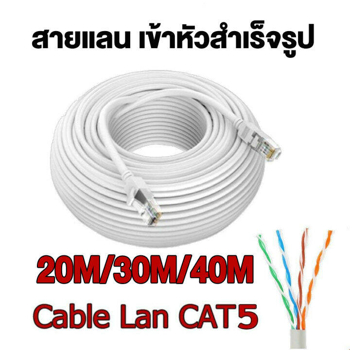 สายแลน เข้าหัวสำเร็จรูป 20/30/40เมตร Lan Cable CAT5E 20/30/40m | Lazada.co.th