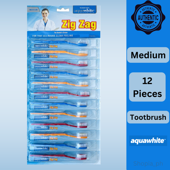 AquaWhite Zig Zag Toothbrush - Medium | Lazada PH