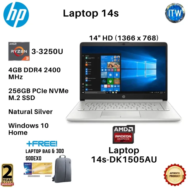 HP Laptop 14s - AMD Radeon™ Graphics AMD Ryzen™ 3 3250U Notebook Laptop ...
