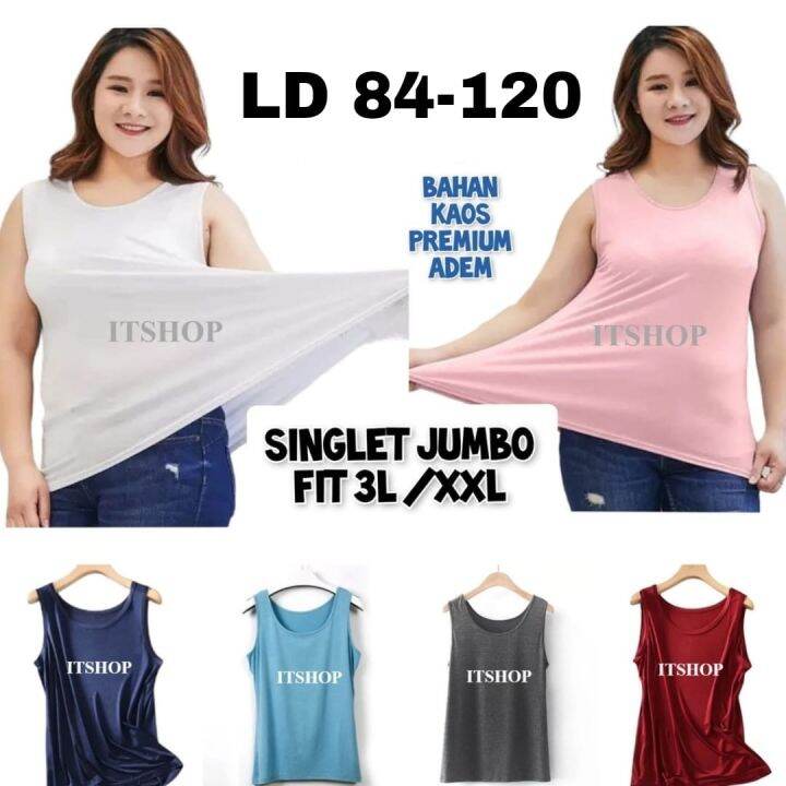 Tanktop Tali Lebar Big Size Viorano / Singlet Tengtop Wanita Jumbo Sexy ...