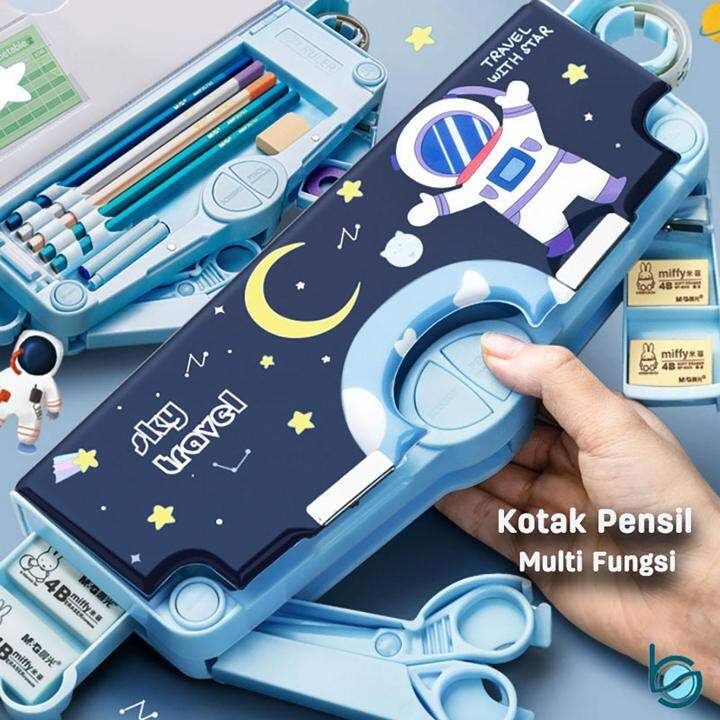 Kotak Pensil Multifungsi Lengkap Dengan Peruncing Gunting Isolasi ...