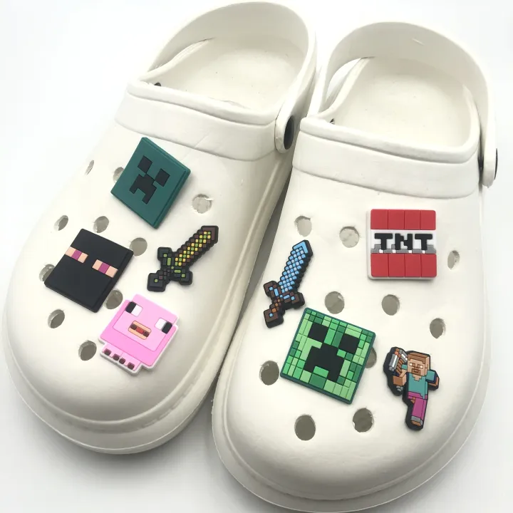 My world Pixel game Jibbitz Crocs Animated cartoon shoe decorations ...