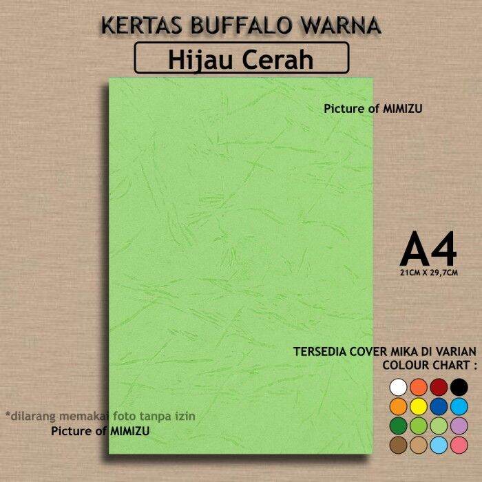 Kertas Buffalo A4 Hijau Muda Motif Embos Cover JILID SAMPUL | Lazada Indonesia