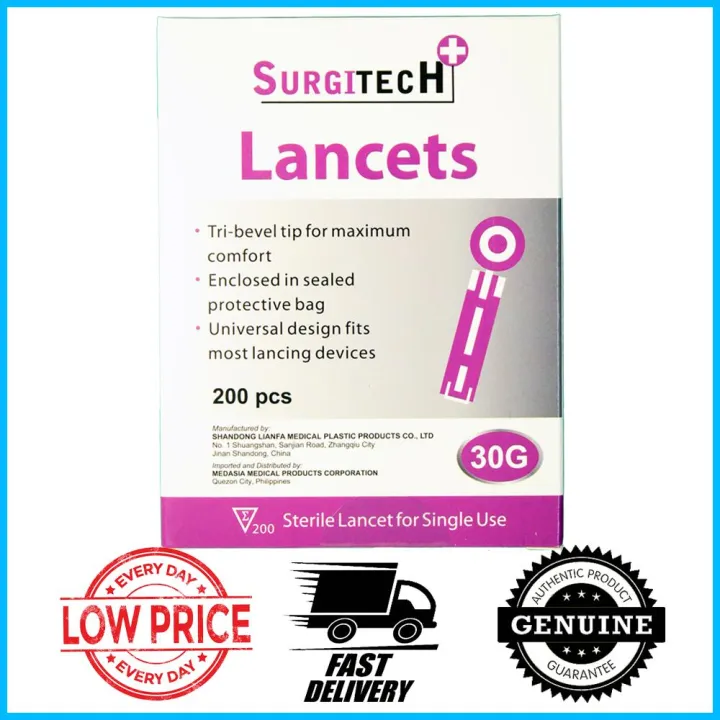Surgitech Universal Lancet 200 pcs. for Lancing Device Universal ...