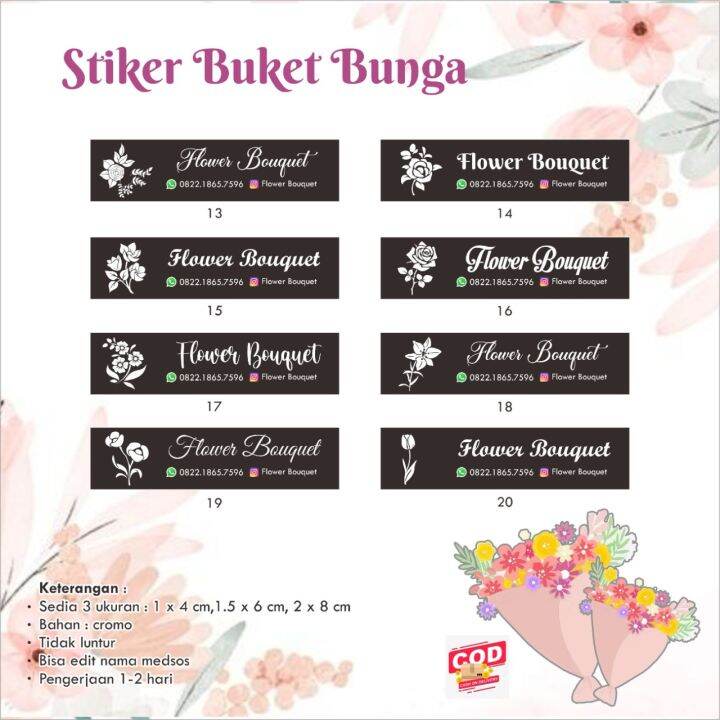 Stiker Bunga / Buket / Bouquet / Flower Latar Hitam | Lazada Indonesia