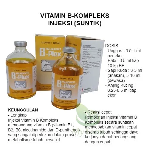 Vitamin B Complex Injeksi Hewan Ternak Atau Obat Suntik Untuk ...