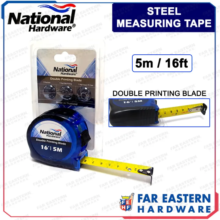 NATIONAL Steel Measuring Tape Double Printing Blade 5m/16' | Lazada PH